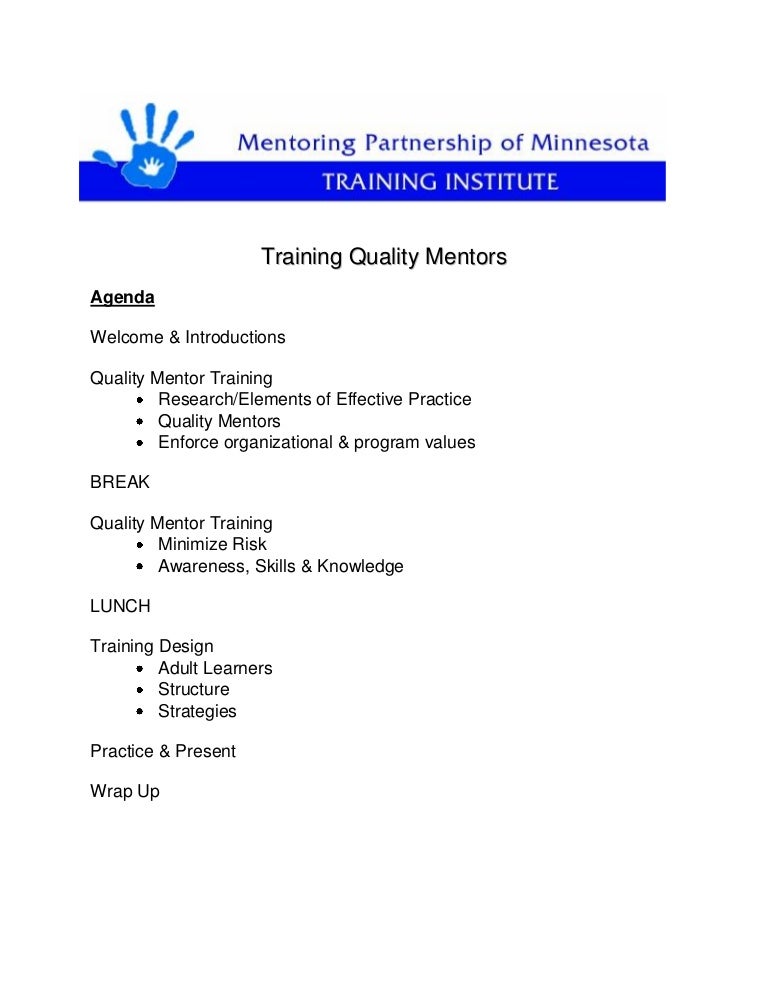 Training Quality Mentors - handouts