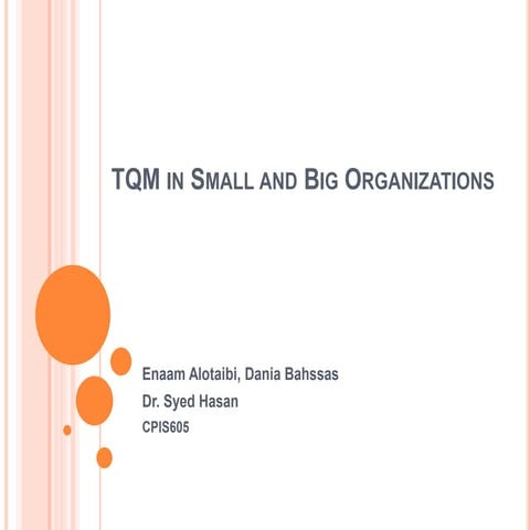 TQM in small and big organizations | PPTX