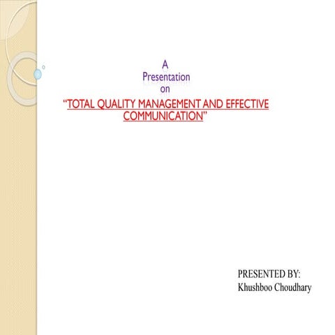 Tqm n effective communication | PPT