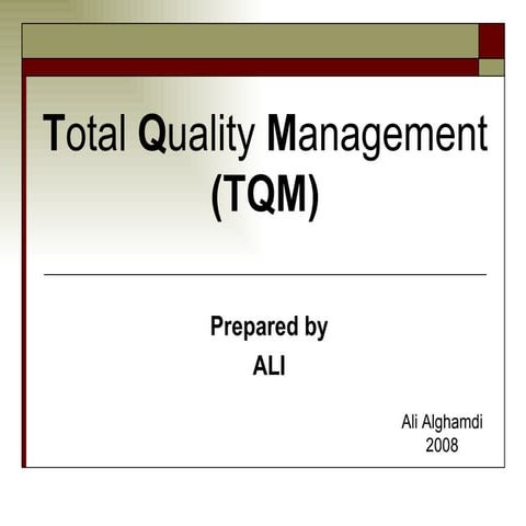 TQM (Total Quality Management) | PPT