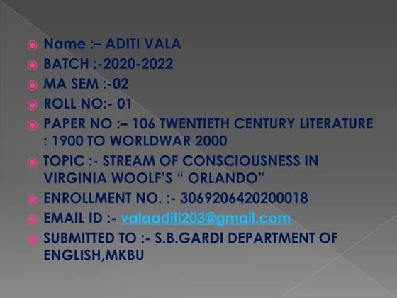 Writing Style Of Virginia Woolf | PPT | Fiction | Books and Literature