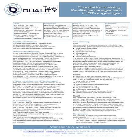 TQP Foundation Training | PDF