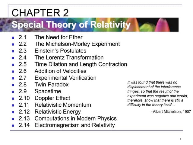 Introduction to Special theory of relativity | PPTX
