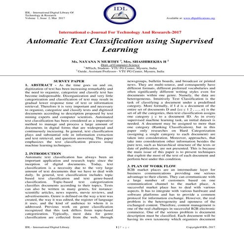 Automatic Text Classification Using Supervised Learning Pdf