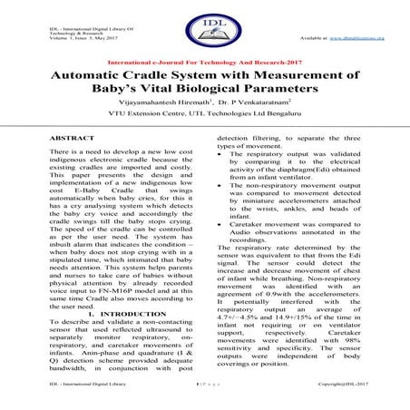 Automatic Cradle System for Infant Care | PDF