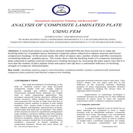 ANALYSIS OF COMPOSITE LAMINATED PLATE USING FEM | PDF