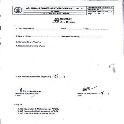 Tr 163 workshop r eequisition form | PDF