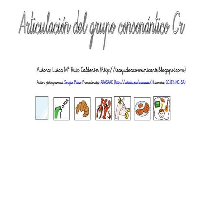 Trabajamos el grupo consonántico cr | PDF