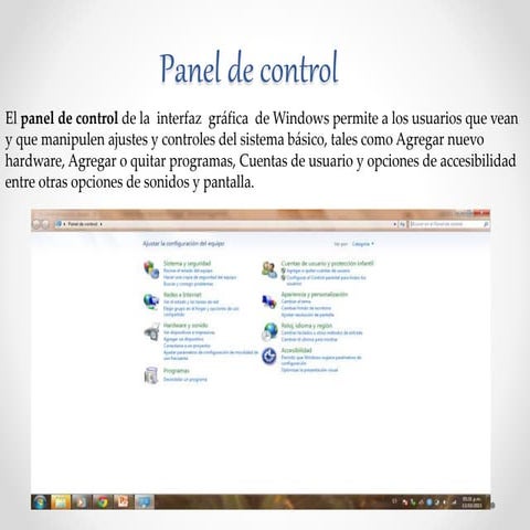 Panel de Control (hardware y Sonido | PPTX