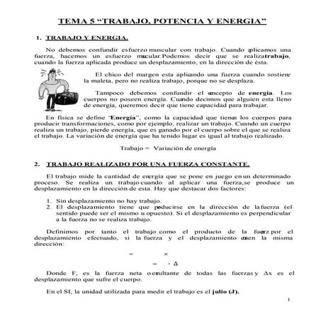 Trabajo potencia y energia | PDF