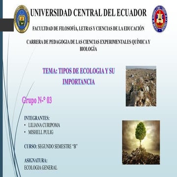 Tipos de ecologia y su importancia | PPTX