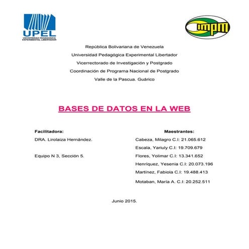Base de datos | PPTX