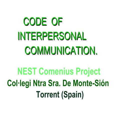Code of interpersonal communication | PPT