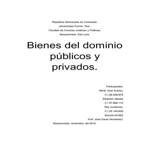 bienes del dominio publico y privado | DOCX