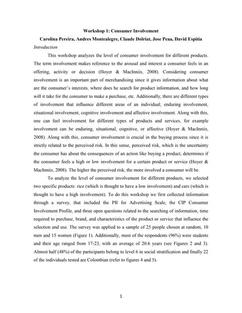 consumer behaviour Involvement ppt | PPT | Science