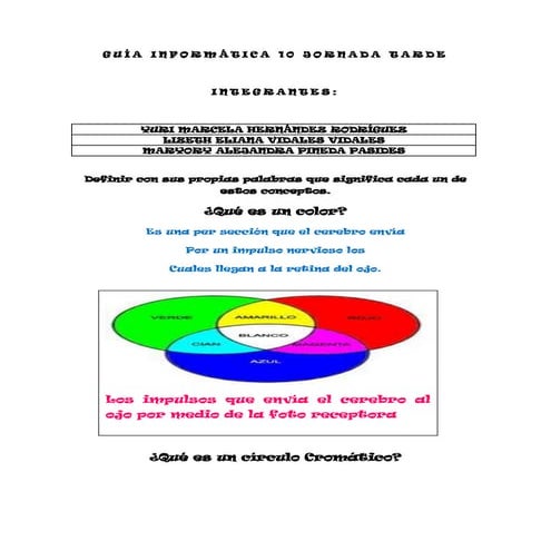 Trabajo de informatica los colores | DOCX