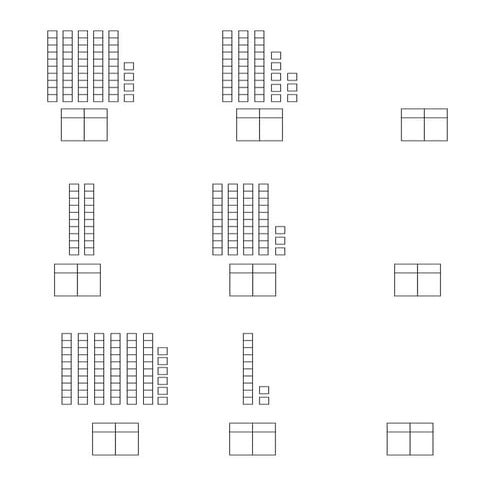 Trabajo en grupo de bloques base 10