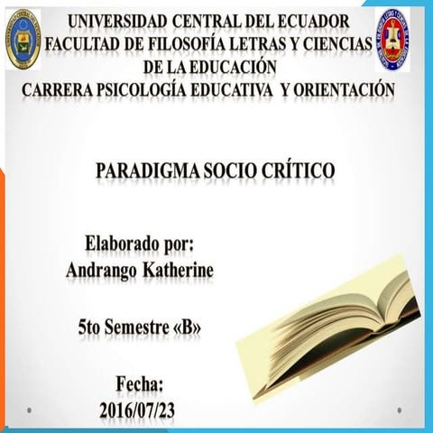 PARADIGMA SOCIO-CRÍTICO | PPTX