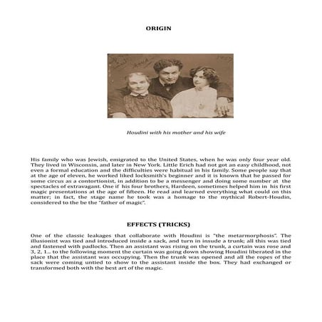 The Magical Life of Harry Houdini | PDF