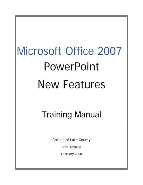 Introduction to microsoft power point 2007 | PDF