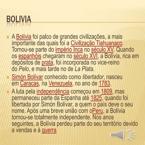 Trabalho bolivia thais | PPT