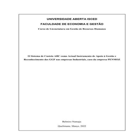 Exercício de aplicação sobre aula de sistema abc | PDF