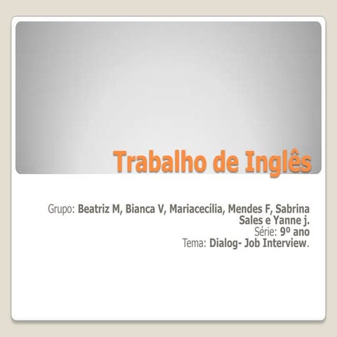 Trabalho de inglês | PPTX