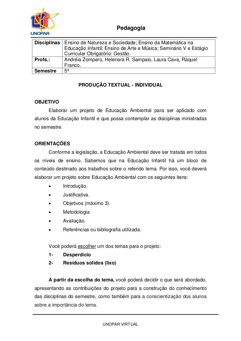 Modelo De Trabalho Individual