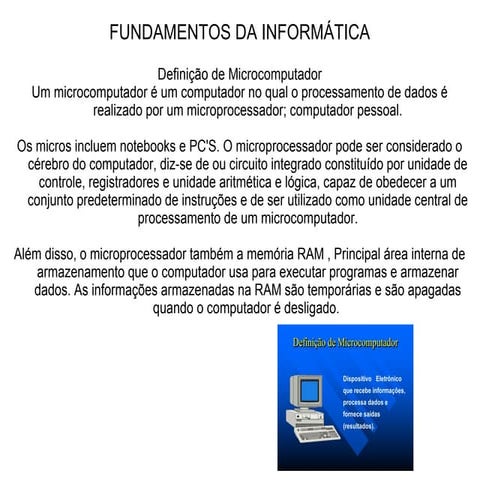 Trabalho Sobre Fundamentos da Informatica | PPT