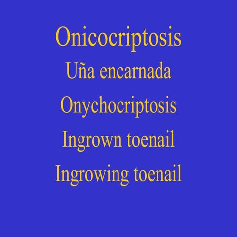 Onicocriptosis Podologia Facultad de Medicina UBA | PDF