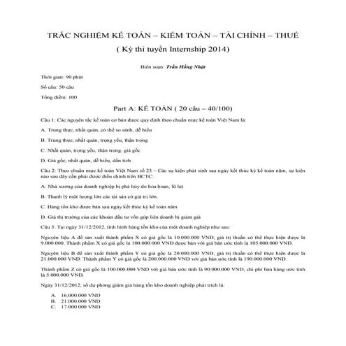 Trac nghiem kt kt tc | PDF