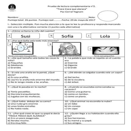 Traca traca-que-alaraca prueba | DOCX