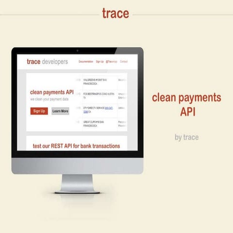 Trace Clean Payments API - Angelhack SV 2013 | PPTX