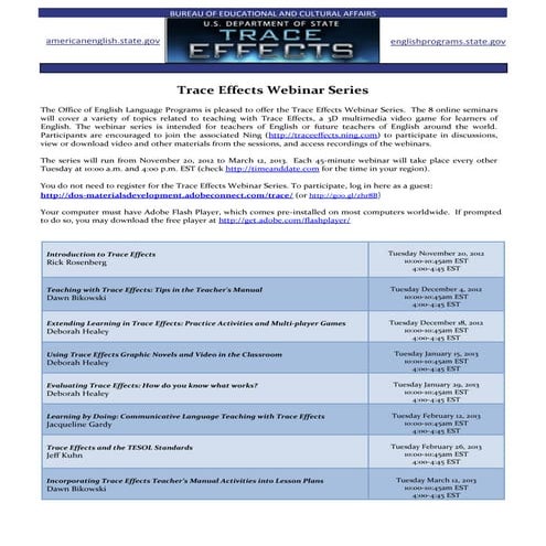 Trace effects webinar series | PDF | Web Conferencing | Computer ...