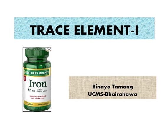 Iron | PPTX | Blood Disorders | Diseases and Conditions