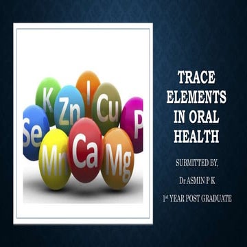 Trace elements ppt | PPTX