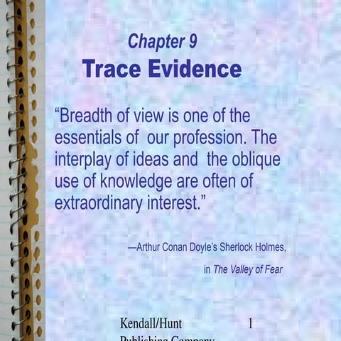 Trace Evidence for HS Forensic Science Class | PPT