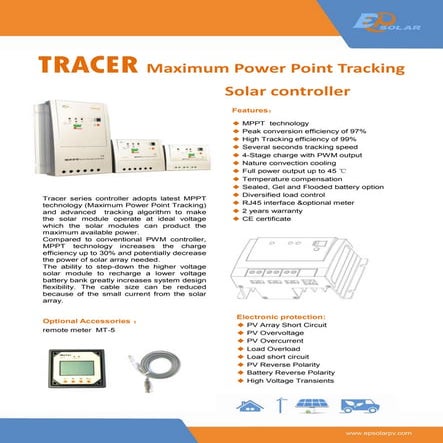 Ultisolar MPPT Controller Tracer Series specification | PDF | Radio ...