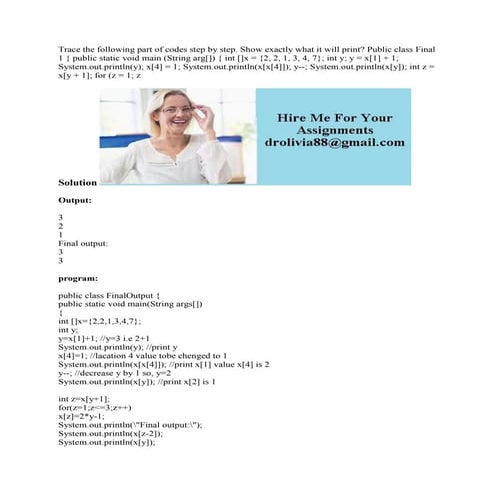 Trace the following part of codes step by step- Show exactly what it w.docx