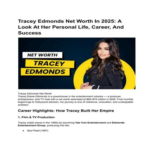 Tracey Edmonds Net Worth In 2025_ A Look At Her Personal Life, Career ...