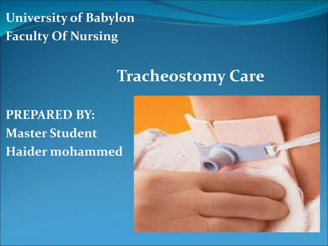 Tracheostomy care | PPT