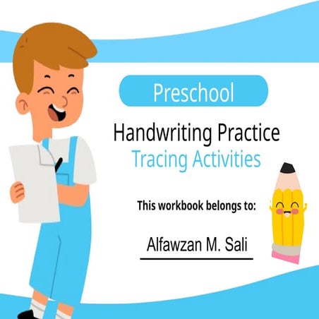 Tracing Handwriting Practice Workbook in Blue Cartoon Style.pptx