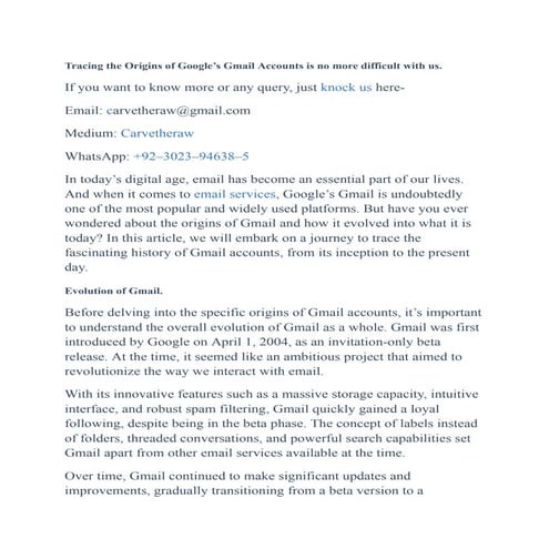 Tracing the Origins of Google’s Gmail Accounts is no more difficult ...