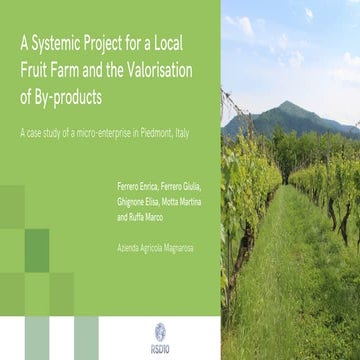 A Systemic Project for a Local Fruit Farm and the Valorisation of By ...
