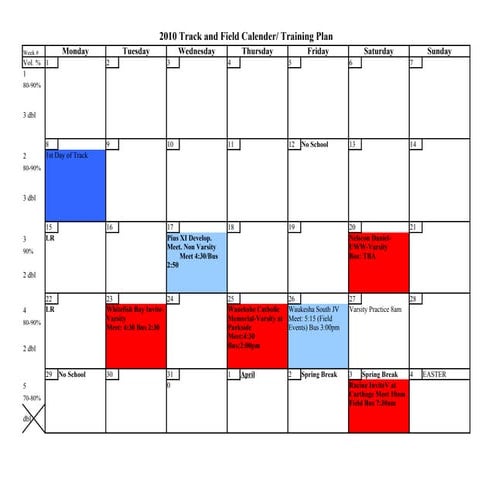 Track 2010 Calender Final | XLS