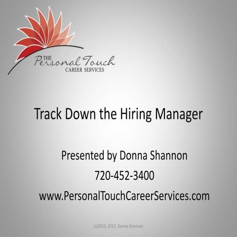 How to Track Down the Hiring Manager | PPT