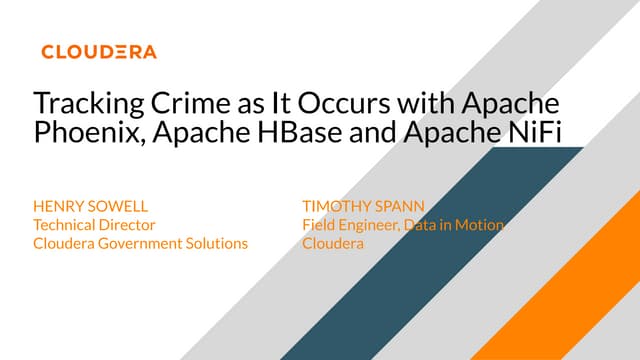 Tracking crime as it occurs with apache phoenix, apache hbase and ... Tracking crime as it occurs with apache phoenix, apache hbase and ...