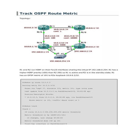 Track ospf route metric | PDF