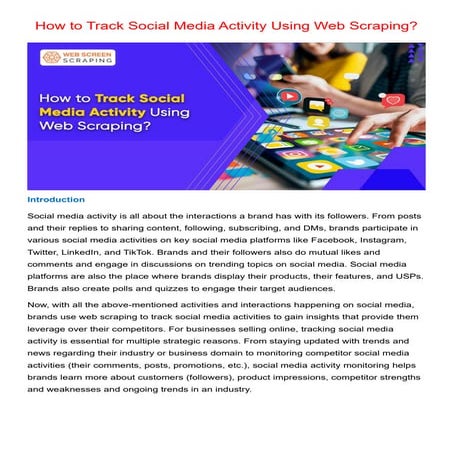 Track Social Media Activity Using Web Scraping | PDF