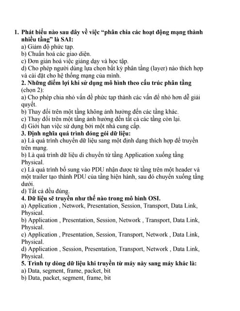 Trac nghiem mang may tinh | PDF